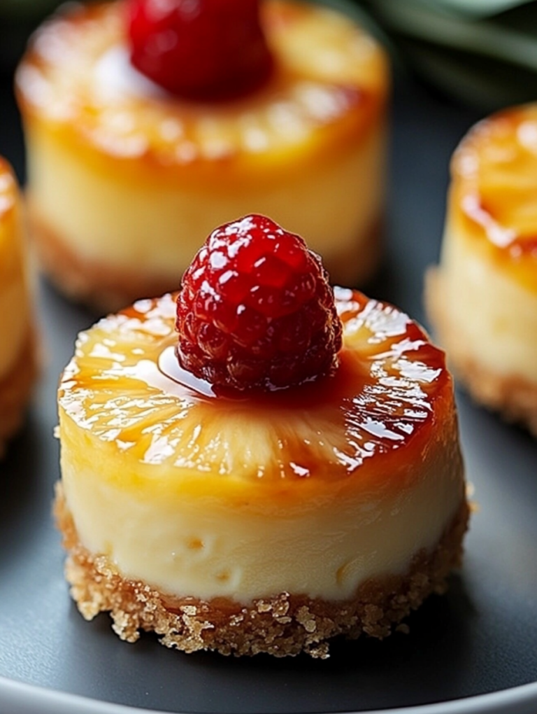 Easy Mini Pineapple Upside-Down Cheesecakes Recipe - Recipes Epic