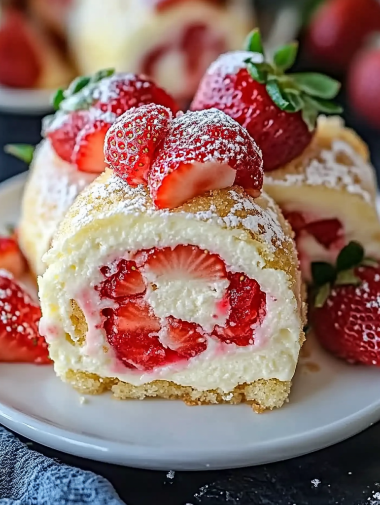 Strawberry Shortcake Cheesecake Rolls - Recipes Epic